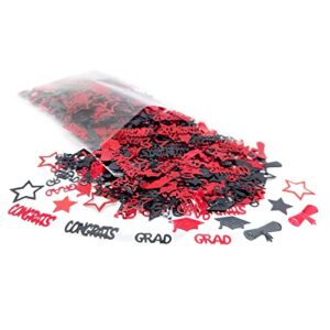 Graduation Confetti 2023 - Pack of 1300 | Grad Confetti 2023, Red and Black Graduation Decorations | Graduation Party Decorations 2023 Confetti Graduation | Graduation Centerpieces for Tables 2023