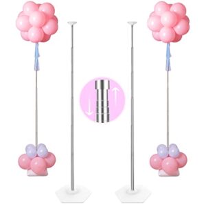 yallove heavy duty metal balloon column stand kit lz-ssg6, 2 set of 80 inch height adjustable balloon tower holder for indoor and outdoor event and party decoration, easy assemble and disassemble