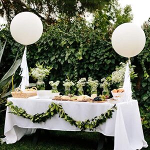 36 inch Giant Round White Balloons 5 PACK Thick extra large Jumbo Balloon for Wedding Birthday Baby Shower Anniversary Party Decorations