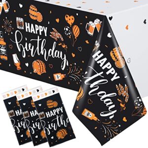 3 pieces whiskey birthday tablecloth whiskey cheer happy birthday table cover beer tablecloth whiskey birthday party decorations for men birthday beer theme parties, 54 x 108 inches