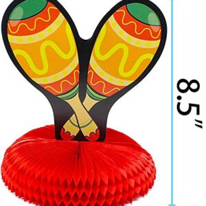 JOYIN 6 PCs Cinco De Mayo Fiesta Honeycomb Table Centerpiece 8.5” Party Decoration for Fun Fiesta Taco Party Supplies, Luau Event Photo Props, Mexican Theme for Carnivals Festivals, Dia De Muertos