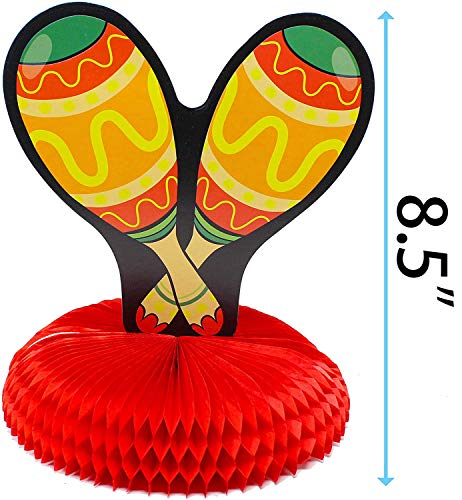 JOYIN 6 PCs Cinco De Mayo Fiesta Honeycomb Table Centerpiece 8.5” Party Decoration for Fun Fiesta Taco Party Supplies, Luau Event Photo Props, Mexican Theme for Carnivals Festivals, Dia De Muertos