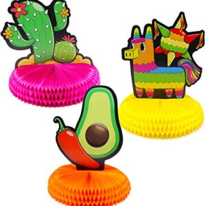 JOYIN 6 PCs Cinco De Mayo Fiesta Honeycomb Table Centerpiece 8.5” Party Decoration for Fun Fiesta Taco Party Supplies, Luau Event Photo Props, Mexican Theme for Carnivals Festivals, Dia De Muertos