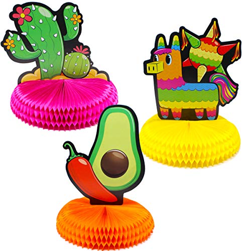 JOYIN 6 PCs Cinco De Mayo Fiesta Honeycomb Table Centerpiece 8.5” Party Decoration for Fun Fiesta Taco Party Supplies, Luau Event Photo Props, Mexican Theme for Carnivals Festivals, Dia De Muertos