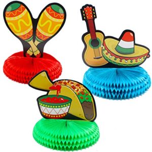 JOYIN 6 PCs Cinco De Mayo Fiesta Honeycomb Table Centerpiece 8.5” Party Decoration for Fun Fiesta Taco Party Supplies, Luau Event Photo Props, Mexican Theme for Carnivals Festivals, Dia De Muertos