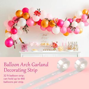 Coogam Balloon Arch Garland Decorating Strip Kit - 64 ft Ballon Tape Strips and 200 Dot Glue for Birthday Wedding Baby Shower Party DIY Decorations (Upgraded Version)