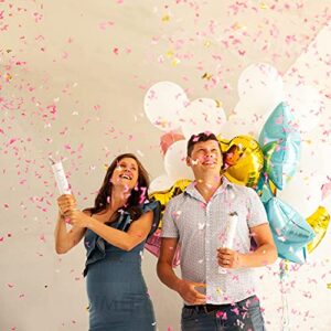 Gender Reveal Confetti Cannon | 2 pack| Butterfly Confetti Cannons | Gender Reveal Ideas | Butterfly Confetti Poppers for Pink Color Reveal | Baby Gender Reveal, Poppers Confetti Shooters | Pink Confetti Gender Reveal Poppers | Gender Reveal Party Supplie