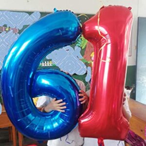 Blue 1 Balloons,40 Inch Birthday Foil Balloon Party Decorations Supplies Helium Mylar Digital Balloons (Blue Number 1)