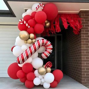 Christmas Balloon Garland Arch kit, 127PCS Red White Balloons Merry Christmas Party Balloons for Christmas Birthday Wedding New Year Party Supplies