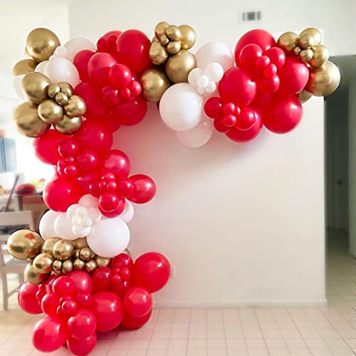 Christmas Balloon Garland Arch kit, 127PCS Red White Balloons Merry Christmas Party Balloons for Christmas Birthday Wedding New Year Party Supplies