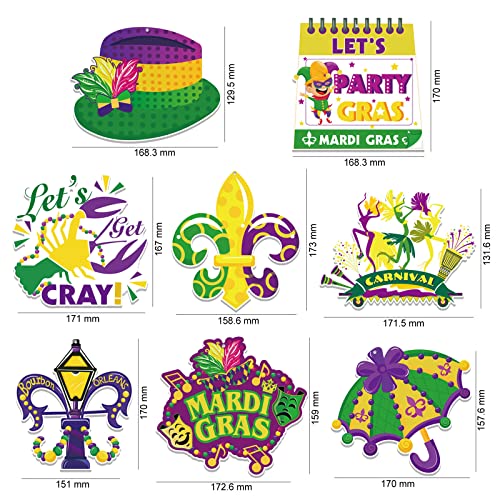 HOWAF Mardi Gras Party Hanging Swirls Decorations, Mardi Gras Themed Foil Swirls for New Orleans Party Ceiling Decoration, Mardi Gras Swirls Streamer for Masquerade Party Supplies, 30pcs