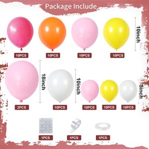 Pink Balloons Garland Arch Kit, Pink Yellow Orange Balloon Garland Balloons Arch Kit, Latex Party Balloons For Girls Birthday Party Baby party Shower Weddding Graduation Decoration Party Supplies