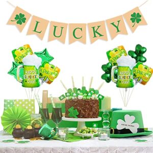 St Patricks Day Decorations St Patricks Day Banner Lucky Banner Shamrock Garland for St Pattys Decorations Shamrock Decorations St Patricks Day Decor