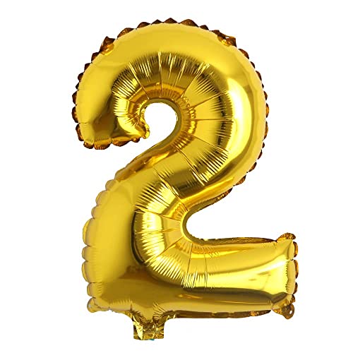 32 inch Letter Balloons Gold Alphabet Number Balloons Foil Mylar Party Wedding Bachelorette Birthday Bridal Shower Graduation Anniversary Celebration Decoration (32 inch 2 Gold)