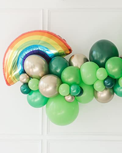 Enanal St.Patrick’s Day Balloon Garland Arch Kit, 146pcs Green Balloons with Clover Rainbow 4D Gold Foil Balloons for St.Patrick Day Party Birthday Baby Shower Decorations (St. Patrick's Day)