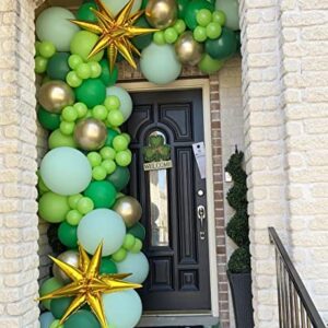 Enanal St.Patrick’s Day Balloon Garland Arch Kit, 146pcs Green Balloons with Clover Rainbow 4D Gold Foil Balloons for St.Patrick Day Party Birthday Baby Shower Decorations (St. Patrick's Day)