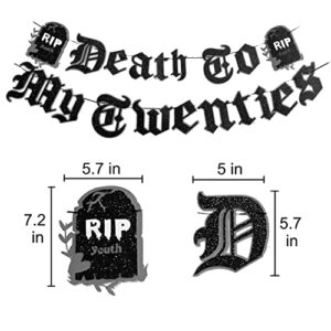 ayiho Death to My Twenties Black 30th Birthday Decorations Funeral for My Youth Rip to My 20s Sash Number 30 Balloon Latex Balloon for Funny Thirtieth Birthday Party Supplies (black)