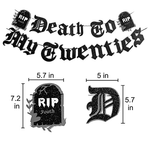 ayiho Death to My Twenties Black 30th Birthday Decorations Funeral for My Youth Rip to My 20s Sash Number 30 Balloon Latex Balloon for Funny Thirtieth Birthday Party Supplies (black)