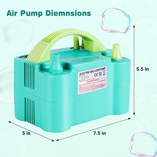 Electric Balloon Pump 110V 600W Dual Nozzle Portable Balloon Inflating Pump Halloween Balloon Arch Kit with Balloon Flower Clips Balloon Tape Balloon Knotter Dot Glue Avocado Green