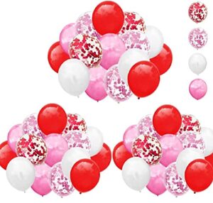 valentines day balloon pink white red confetti balloons with red latex balloons for valentine’s day anniversary mothers day wedding engagement party