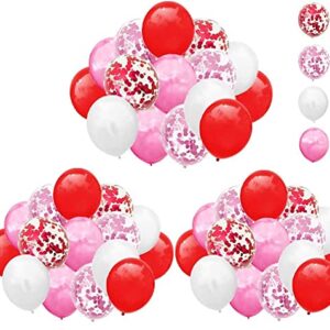 Valentines Day Balloon Pink White Red Confetti Balloons with Red Latex Balloons for Valentine's Day Anniversary Mothers Day Wedding Engagement Party