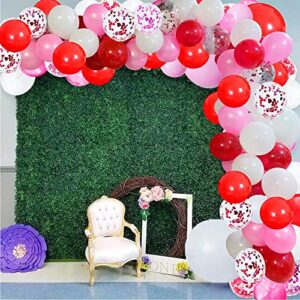 Valentines Day Balloon Pink White Red Confetti Balloons with Red Latex Balloons for Valentine's Day Anniversary Mothers Day Wedding Engagement Party