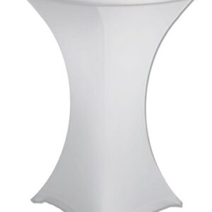 Banquet Tables Pro 30 Diameter x 42" Height White Spandex Highboy Table Cover