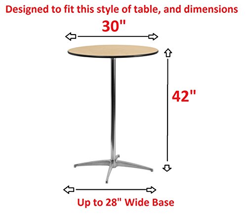 Banquet Tables Pro 30 Diameter x 42" Height White Spandex Highboy Table Cover