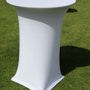 Banquet Tables Pro 30 Diameter x 42" Height White Spandex Highboy Table Cover