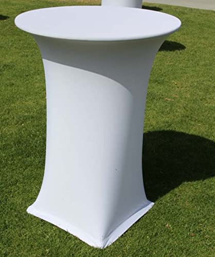 Banquet Tables Pro 30 Diameter x 42" Height White Spandex Highboy Table Cover