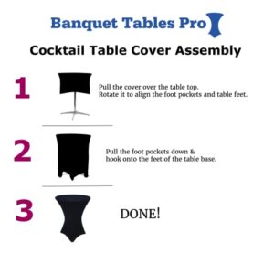 Banquet Tables Pro 30 Diameter x 42" Height White Spandex Highboy Table Cover