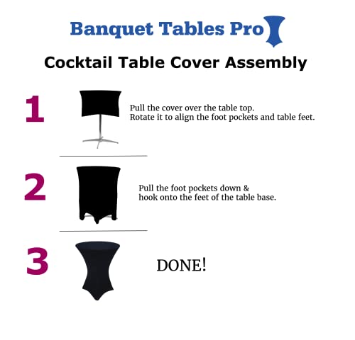 Banquet Tables Pro 30 Diameter x 42" Height White Spandex Highboy Table Cover