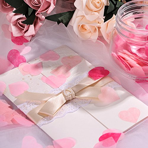 Whaline Valentine's Day 1 Inch Heart Paper Confetti Tissue Confetti 6000 Pieces Confetti Party Table Decorations for Balloon, Wedding, Holiday, Birthday