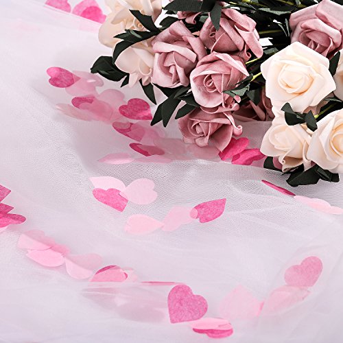 Whaline Valentine's Day 1 Inch Heart Paper Confetti Tissue Confetti 6000 Pieces Confetti Party Table Decorations for Balloon, Wedding, Holiday, Birthday