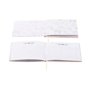 Guest Book for Wedding, Wedding Guest Book - Registry Sign-in Book for Wedding, Reception, Birthday, Baby Shower - White Guestbook/Bookmark & Gold Rose Floral Design - 8.5" x 6" (100 Pages)