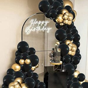 Muliooe Black Balloons Garland Kit, 80 pack 12 inch 5 inch black balloons different sizes pack Black Party Latex Balloon for birthday, wedding, graduation party decorations.…