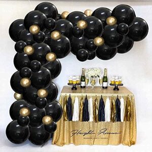 Muliooe Black Balloons Garland Kit, 80 pack 12 inch 5 inch black balloons different sizes pack Black Party Latex Balloon for birthday, wedding, graduation party decorations.…