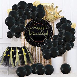 Muliooe Black Balloons Garland Kit, 80 pack 12 inch 5 inch black balloons different sizes pack Black Party Latex Balloon for birthday, wedding, graduation party decorations.…