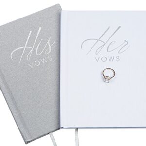 Wedding Vow Book Keepsakes (2 Book Set, His & Hers) Linen Hardcover - Bonus Wedding day Cards - Vow Renewal - Bridal Shower Gifts - Booklet - Journal - Future Mrs & Mr