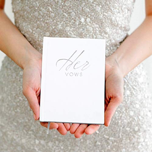 Wedding Vow Book Keepsakes (2 Book Set, His & Hers) Linen Hardcover - Bonus Wedding day Cards - Vow Renewal - Bridal Shower Gifts - Booklet - Journal - Future Mrs & Mr