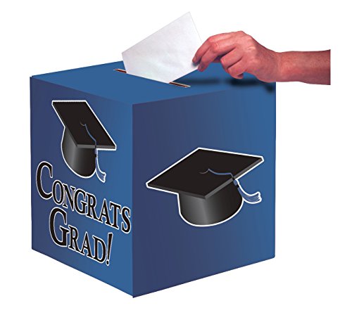 Creative Converting Graduation Card Holder Box, Congrats Grad, True Blue , One size -