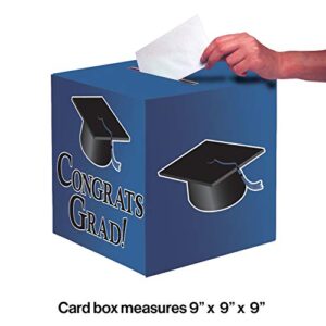 Creative Converting Graduation Card Holder Box, Congrats Grad, True Blue , One size -