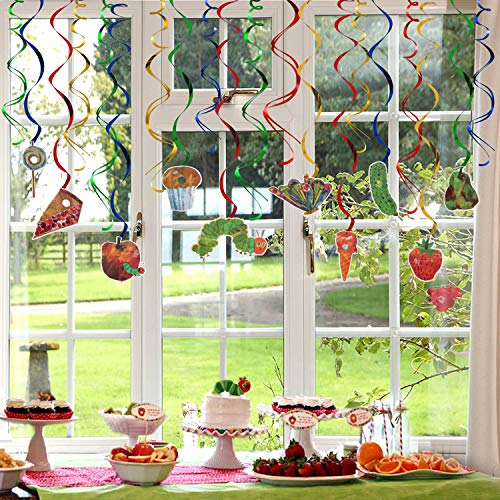 LINGTEER The Very Hungry Caterpillar Butterfly Swirls Streamers - 20 Pcs Children's Reading Story Birthday Party Decorations.