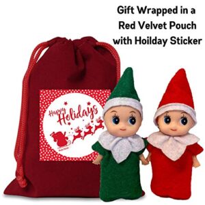 Picki Nicki Elf Baby Twins- Two Little Christmas Elves, an Elf Baby Boy and Elf Baby Girl are Perfect Accessories and Props for Elf Fun, Advent Calendars and Stocking Stuffers