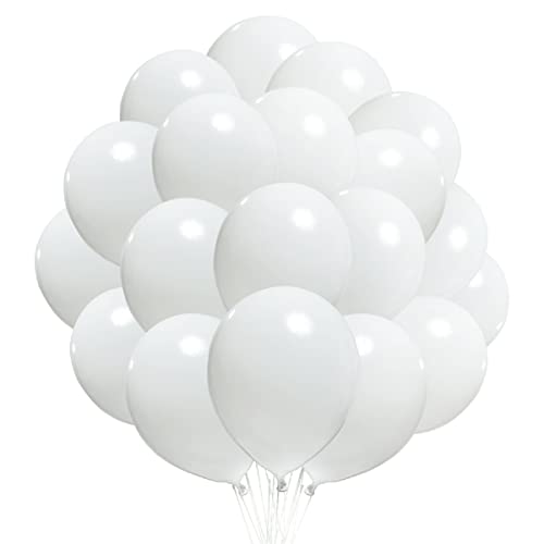 300 pack White Balloons, 12 Inch White Latex Balloons for Party Supplies and Decorations