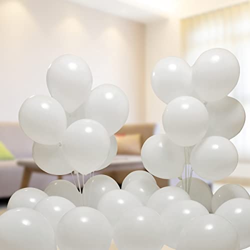 300 pack White Balloons, 12 Inch White Latex Balloons for Party Supplies and Decorations