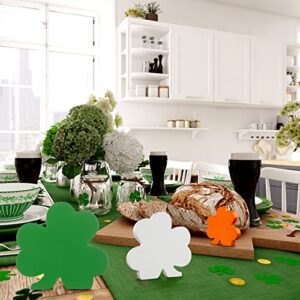 3 Pieces St. Patrick's Day Table Wooden Signs Saint Patty's Day Shamrock Wooden Decorations Irish Themed Freestanding Table Plaque St. Patricks Centerpiece for Home Desk Office Party