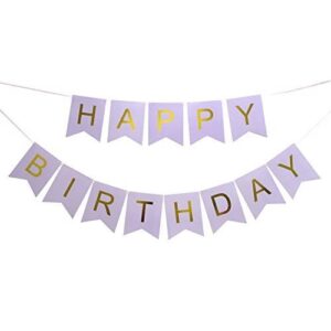 lovely biton large purple happy birthday banner, bday party decorations backdrop gift for man woman kids teens