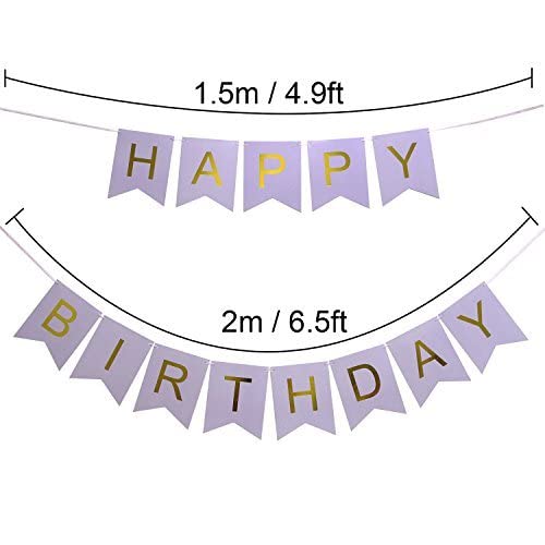 LOVELY BITON Large Purple Happy Birthday Banner, Bday Party Decorations Backdrop Gift for Man Woman Kids Teens