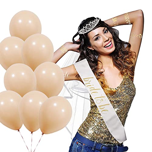 K KUMEED 100 Pcs Champagne Balloons Latex Balloons for Wedding Bridal Baby Shower Birthday Party Decorations